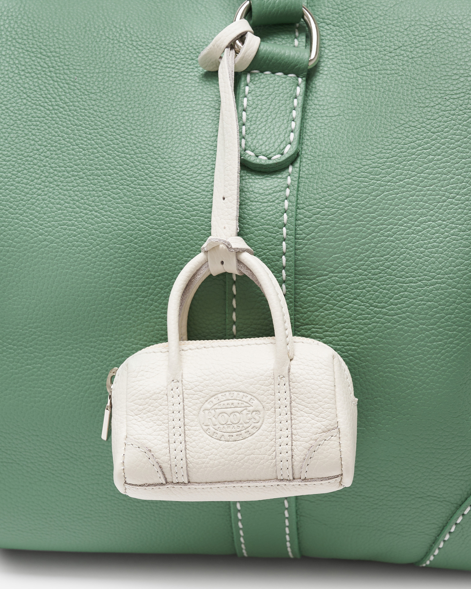 Upcycle Banff Bag Charm Cervino | Leather Accessories | Roots